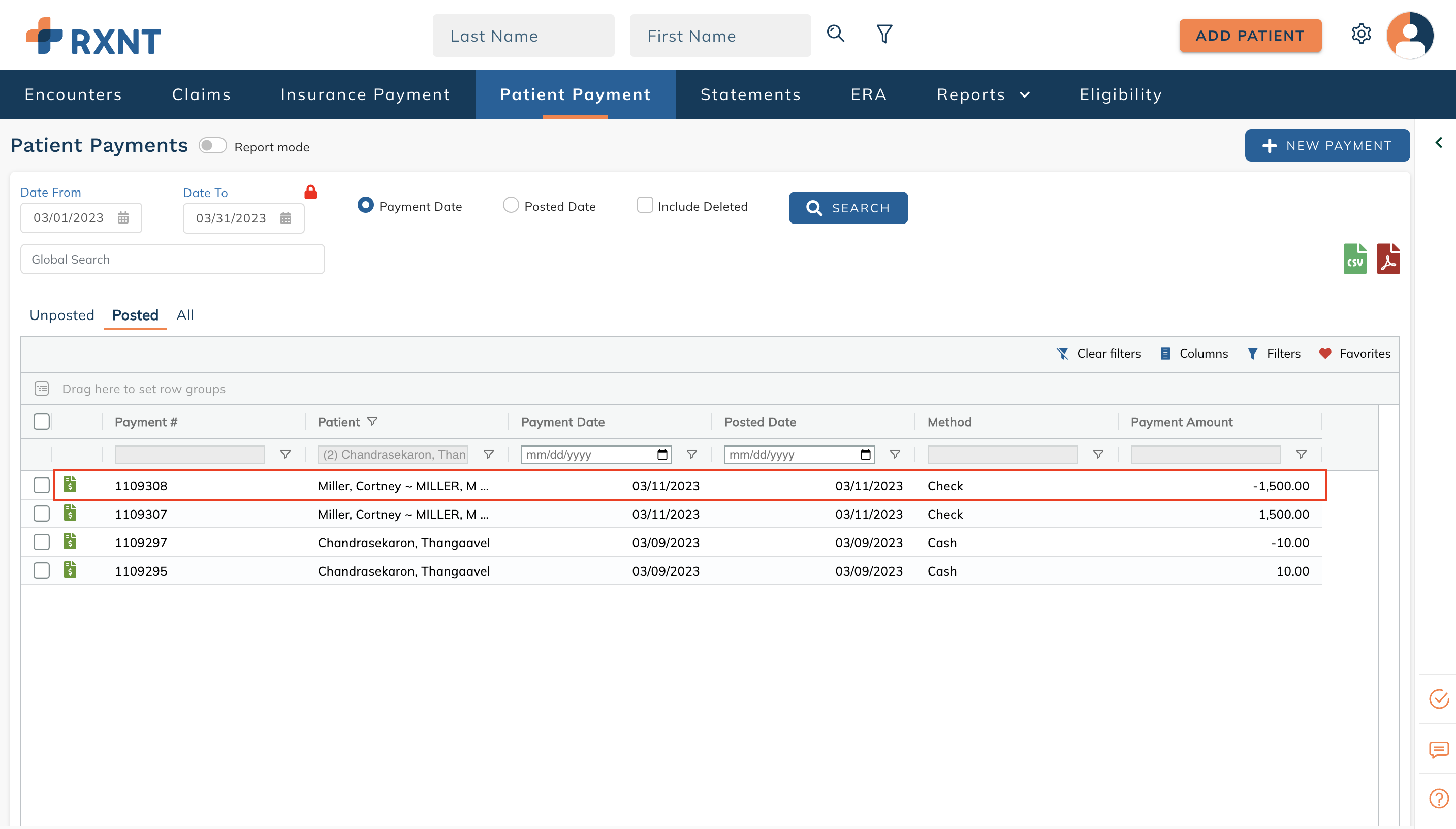Payment Reversal – RXNT Client Resolution Center