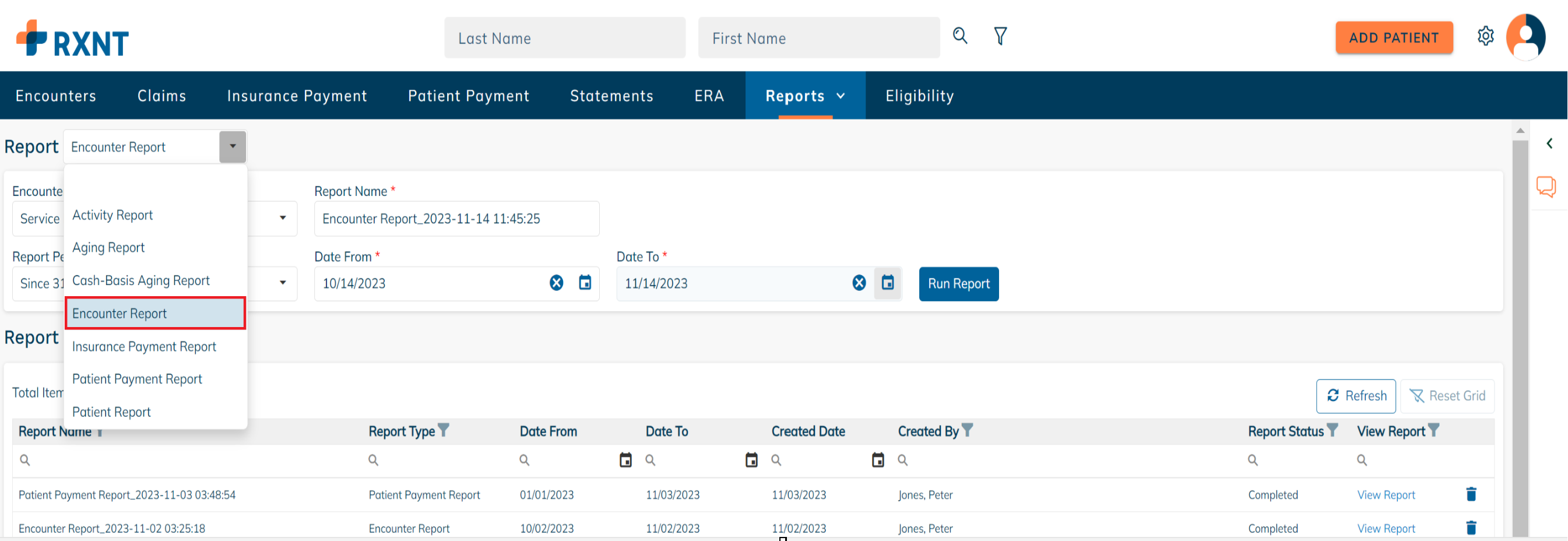 Run Billing Reports - Custom Report Module – RXNT Help Center