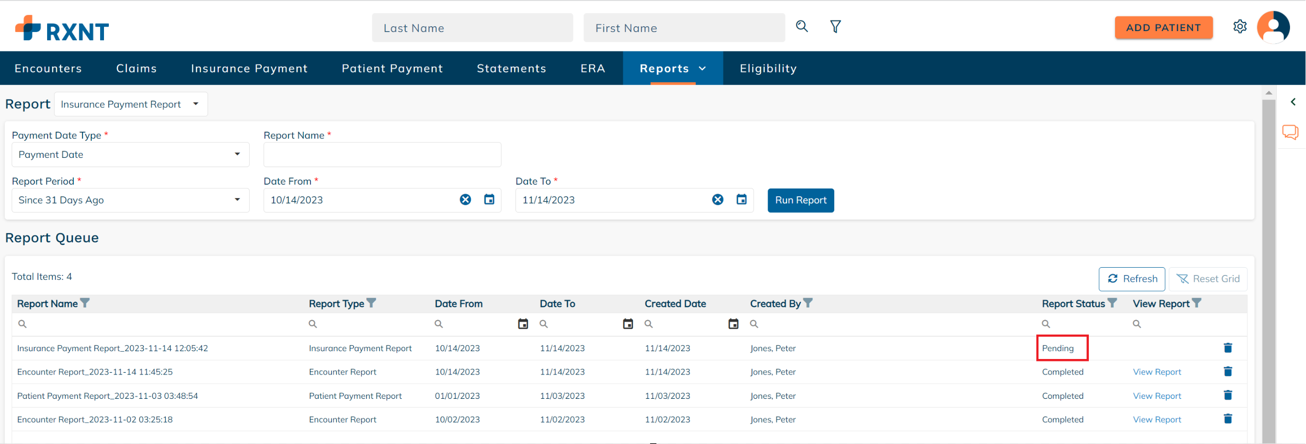 Run Billing Reports Custom Report Module Rxnt Help Center 