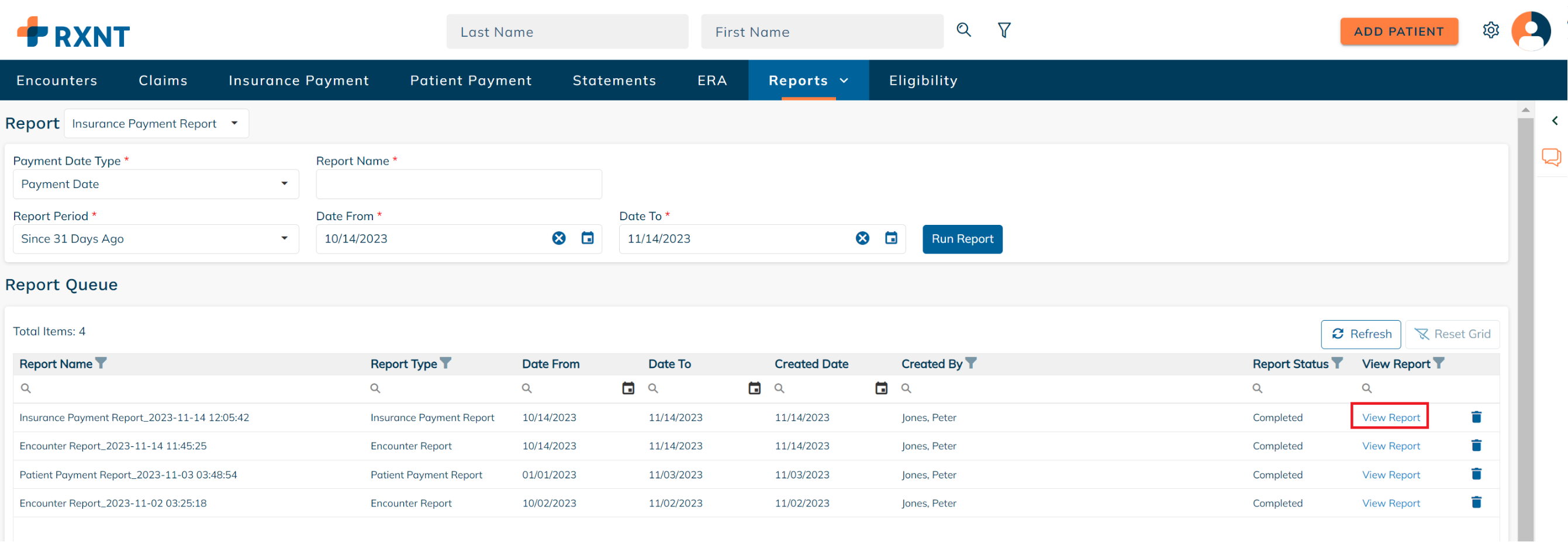 Run Billing Reports - Custom Report Module – RXNT Help Center