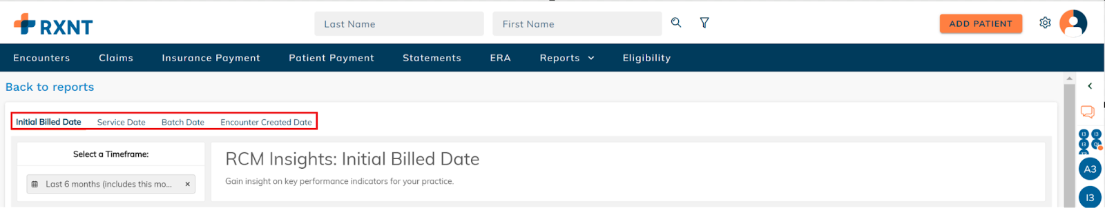 Advanced Reporting - RCM Insights – RXNT Help Center
