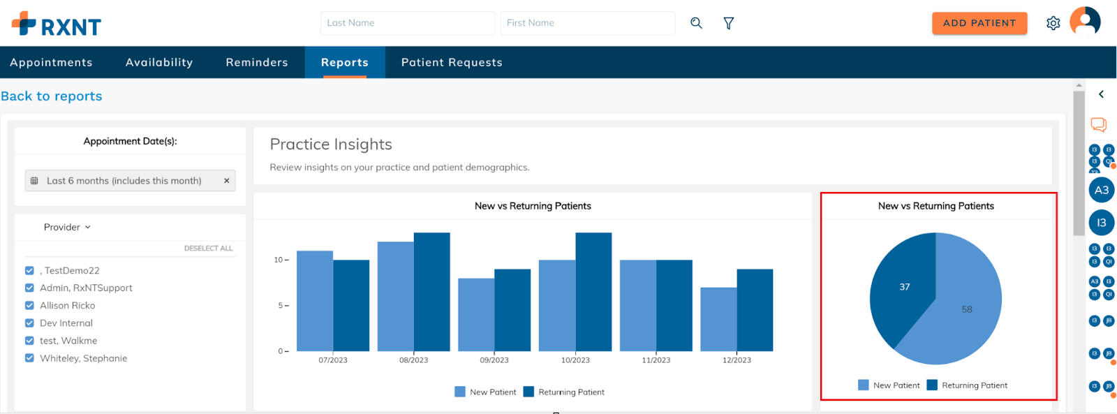 Advanced Reporting - Practice Insights – RXNT Help Center