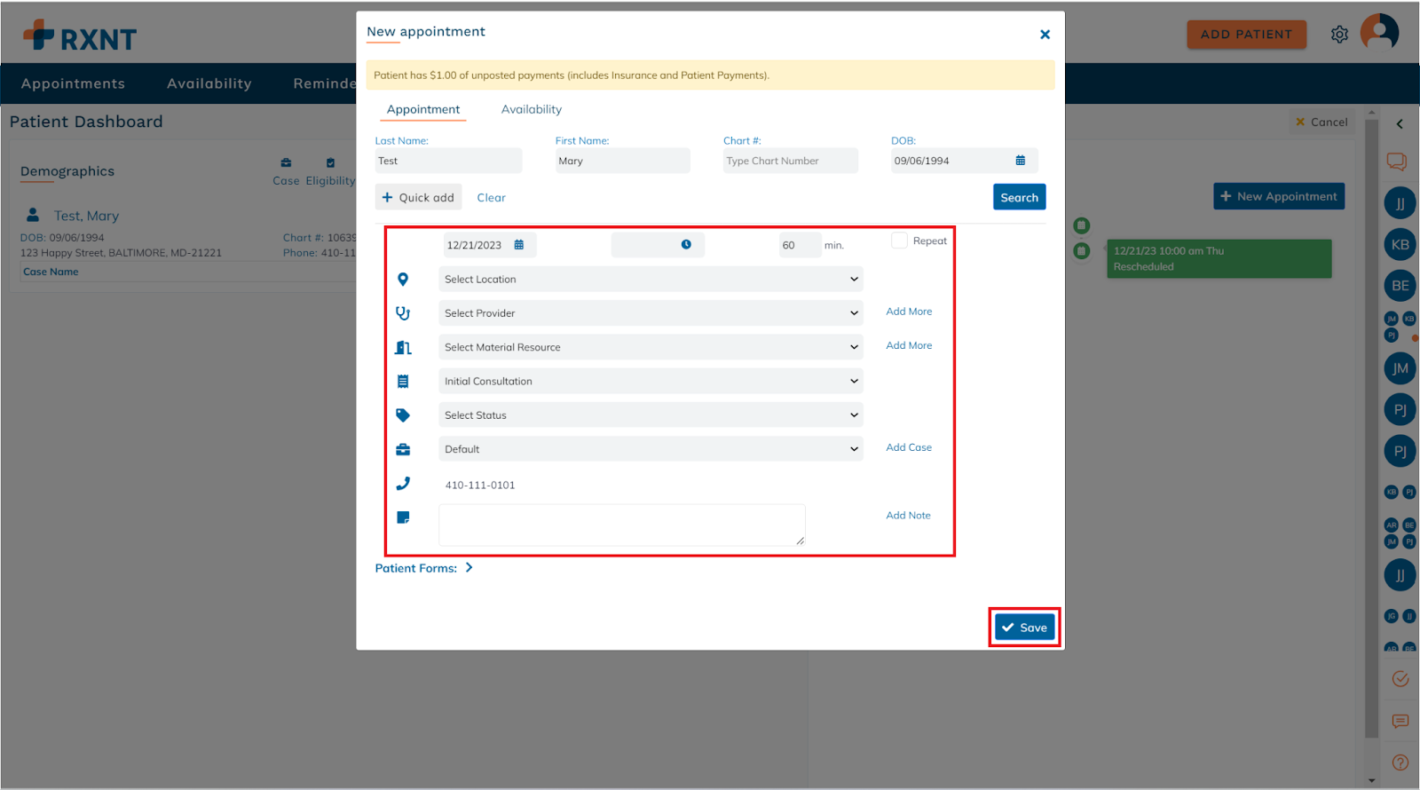 Appointment Management – RXNT Help Center
