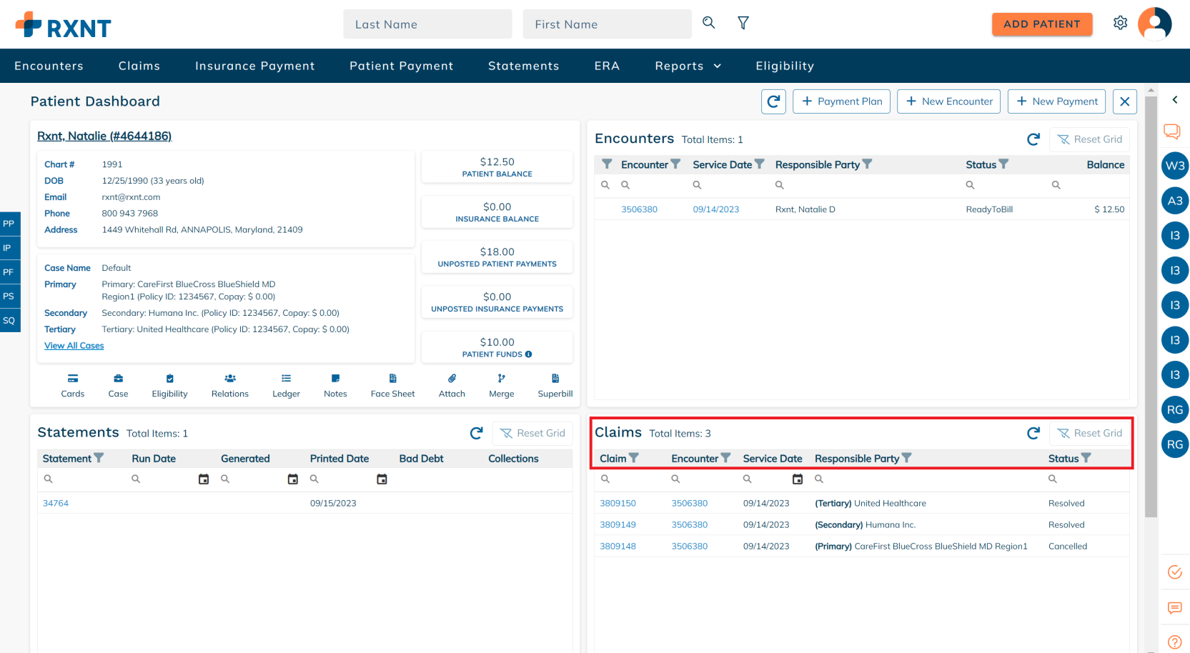 Billing Patient Dashboard – RXNT Help Center