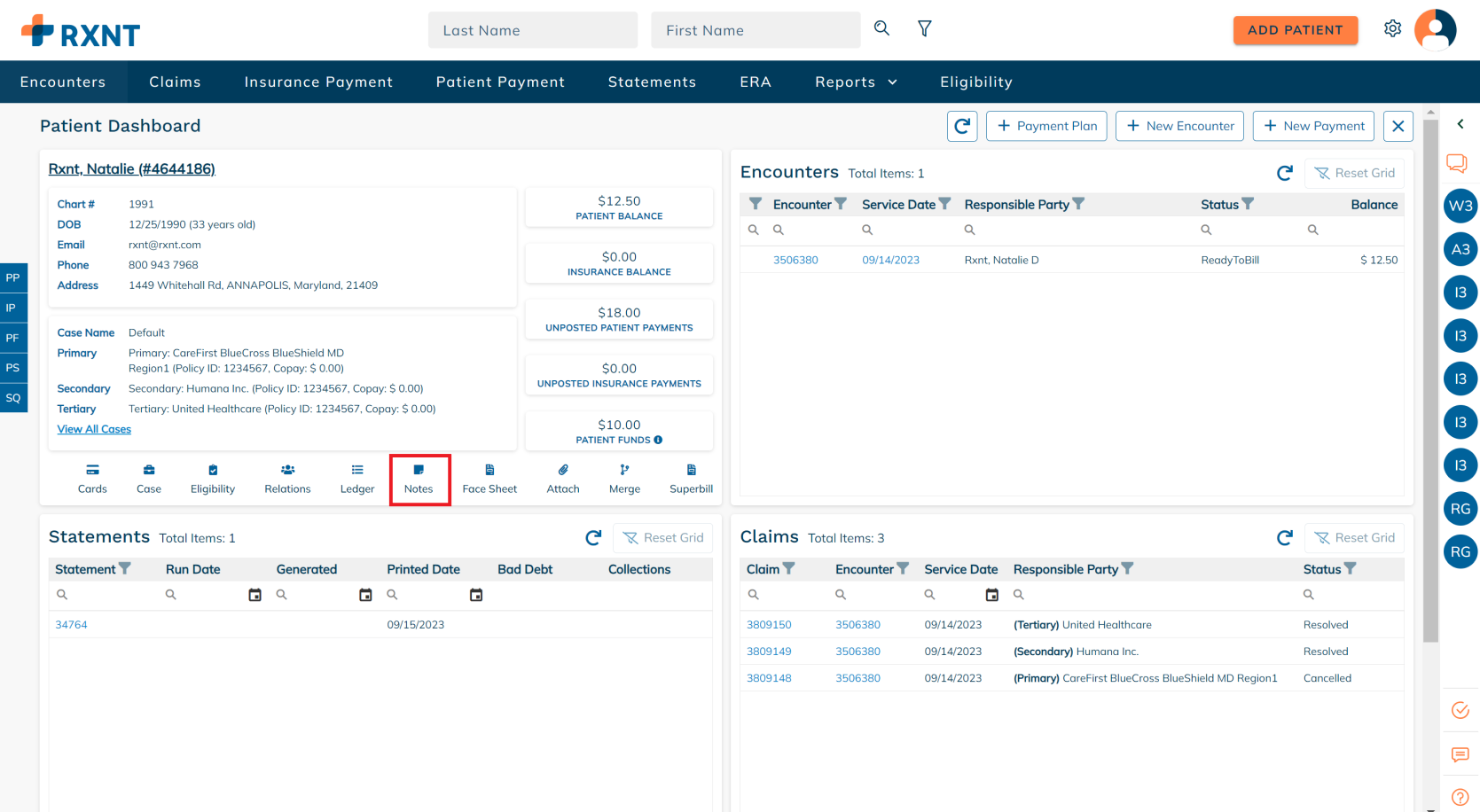 Billing Patient Dashboard – RXNT Help Center