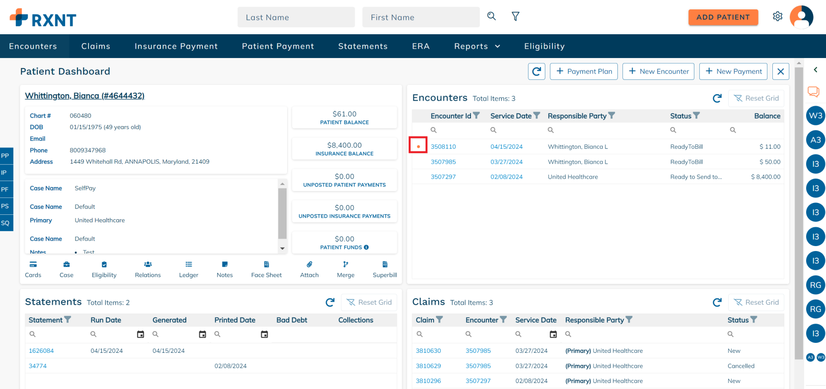 Billing Patient Dashboard – RXNT Help Center