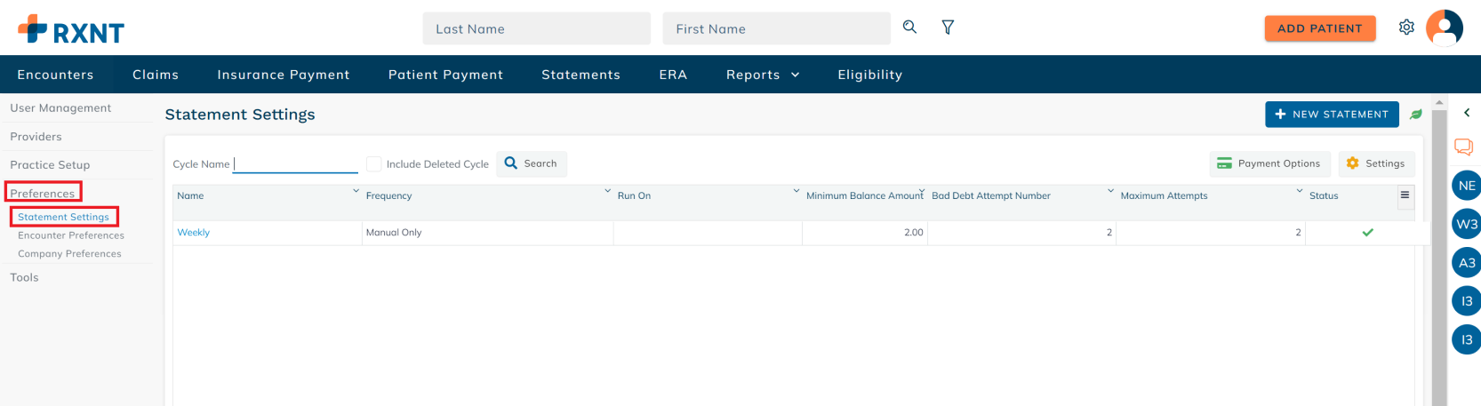 Setting up Statement Preferences – RXNT Help Center