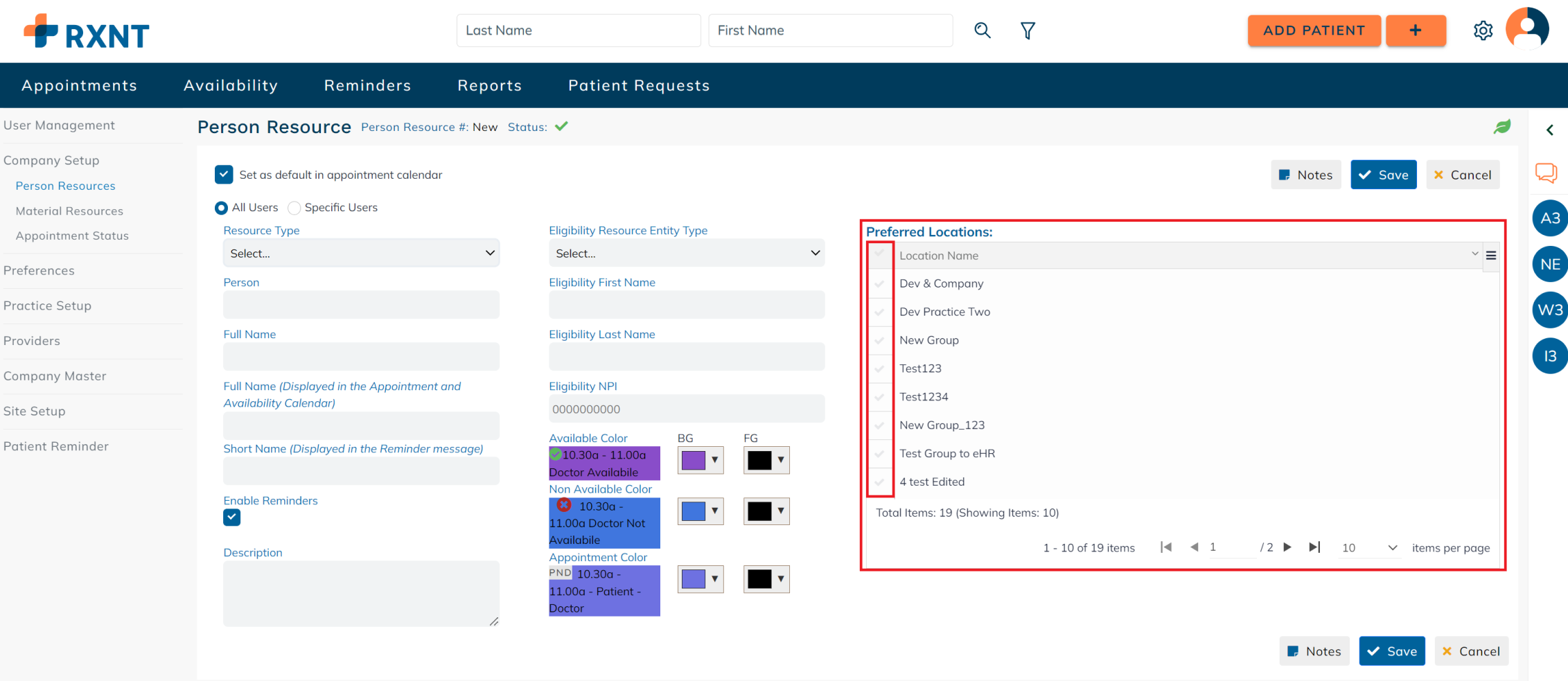 Person Resource Setup – RXNT Help Center