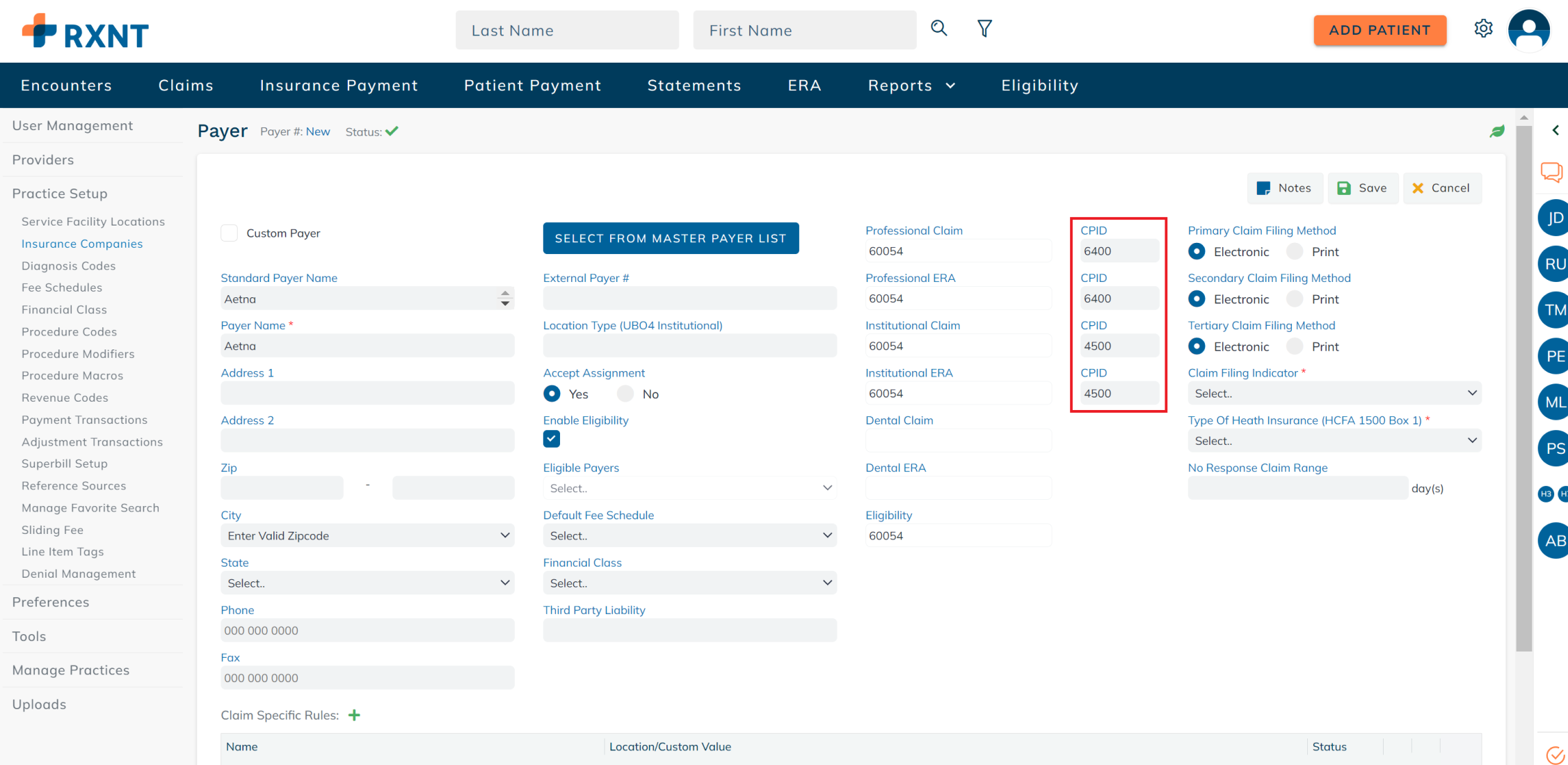 Add or Update Insurance Companies – RXNT Help Center