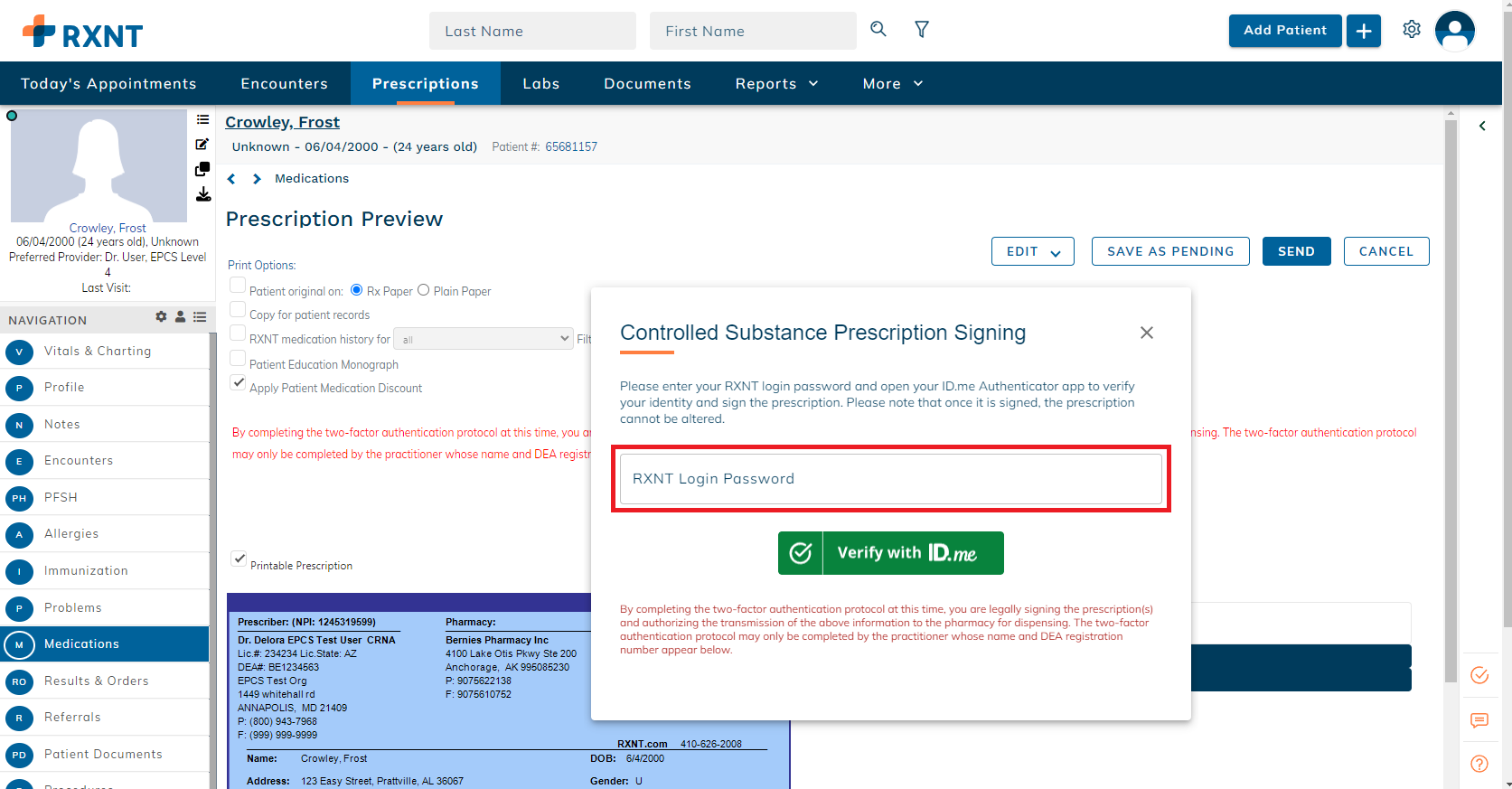 Use Your EPCS Token to Send a Prescription – RXNT Help Center